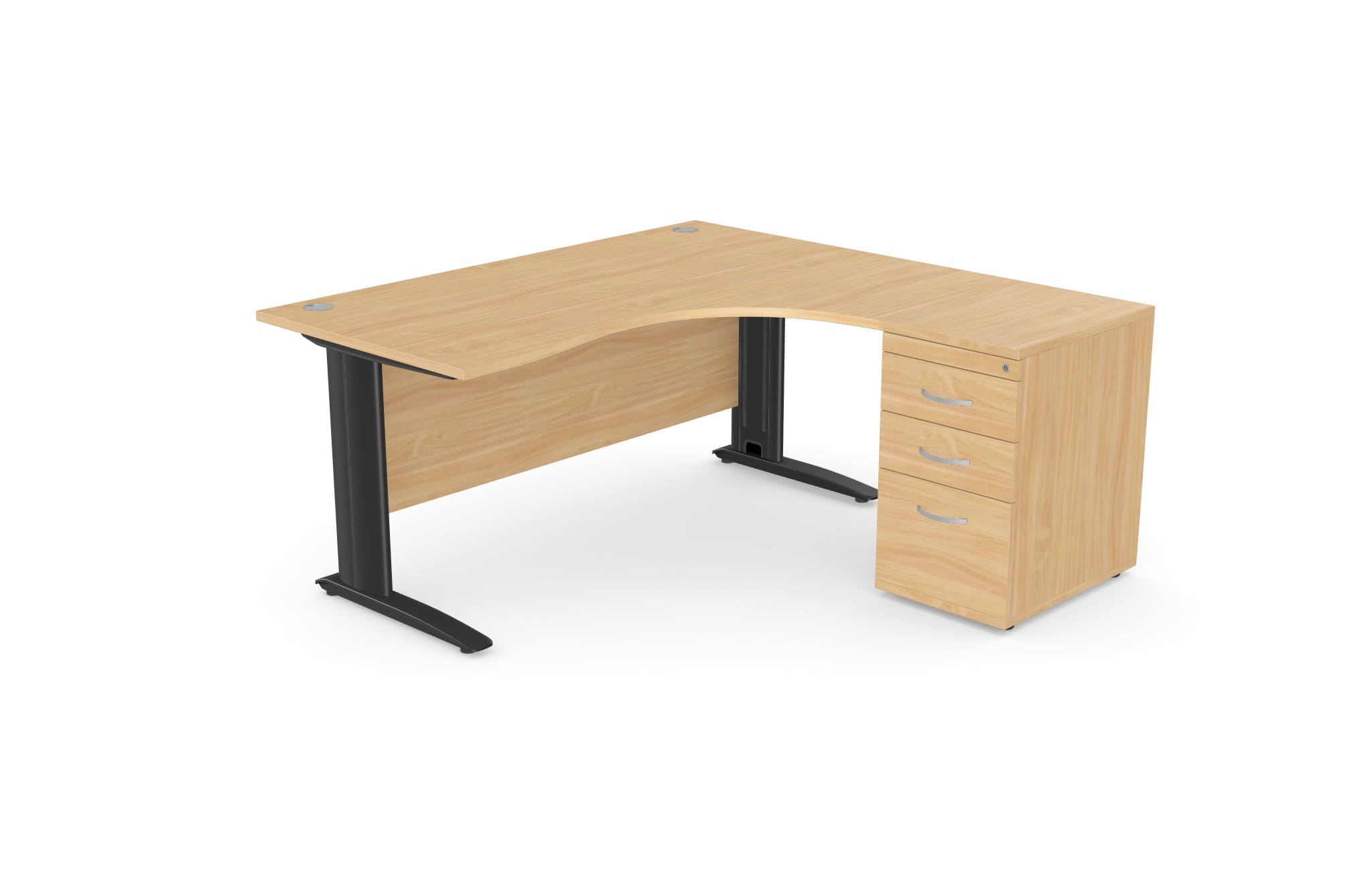 Komo - Crescent Desk with Pedestal 1600 - Silvermans Office Furniture