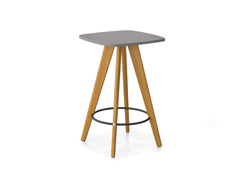 Evolve - Poseur Height Meeting Tables with Oak Legs - Shaped Square ...