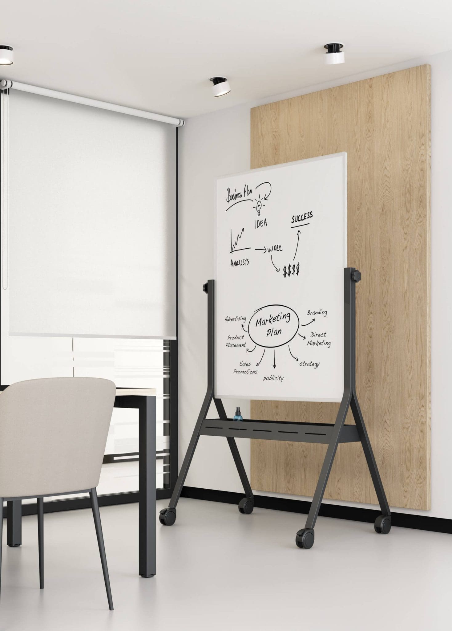 Mobile Whiteboard Unit - Silvermans Office Furniture