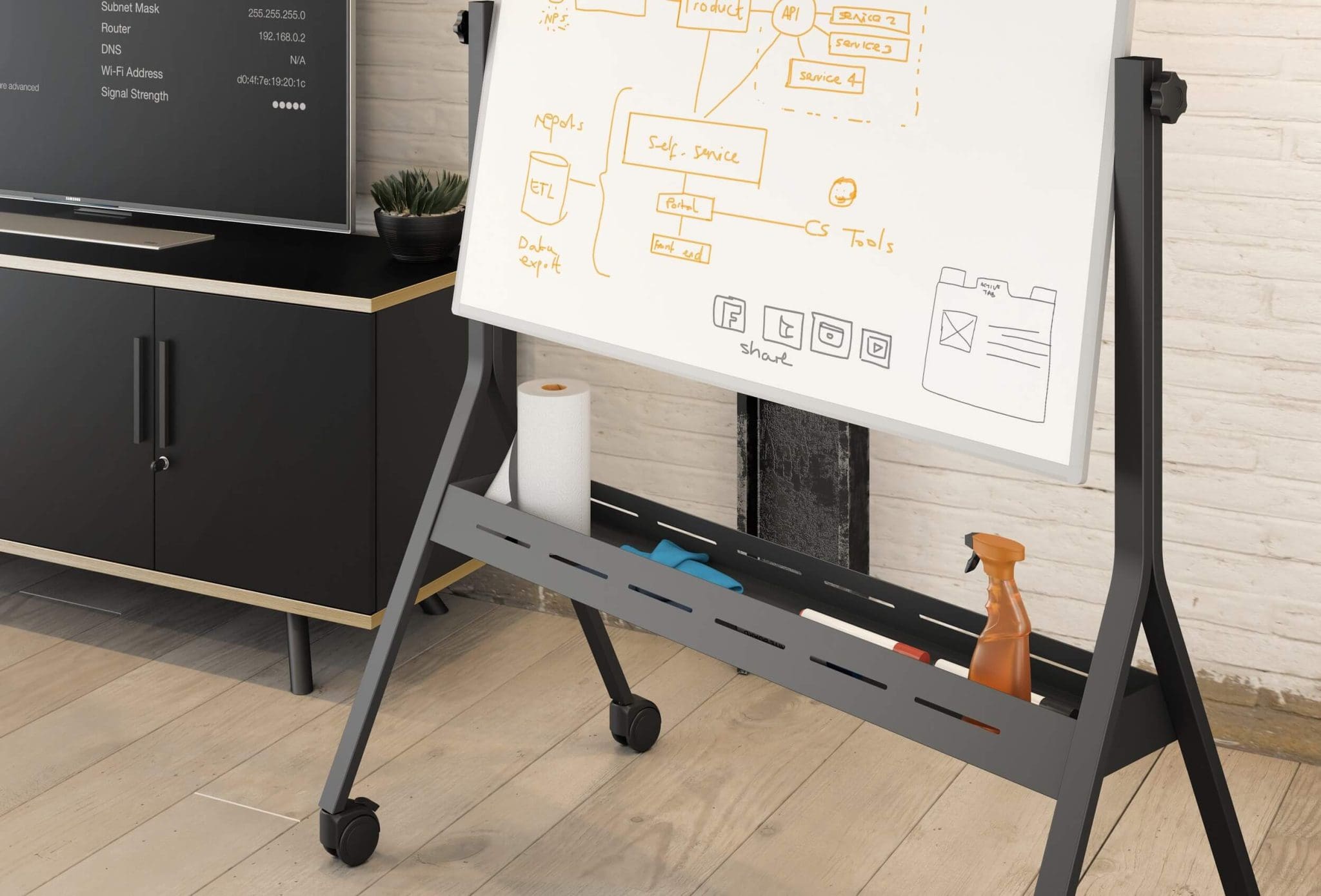 Mobile Whiteboard Unit - Silvermans Office Furniture
