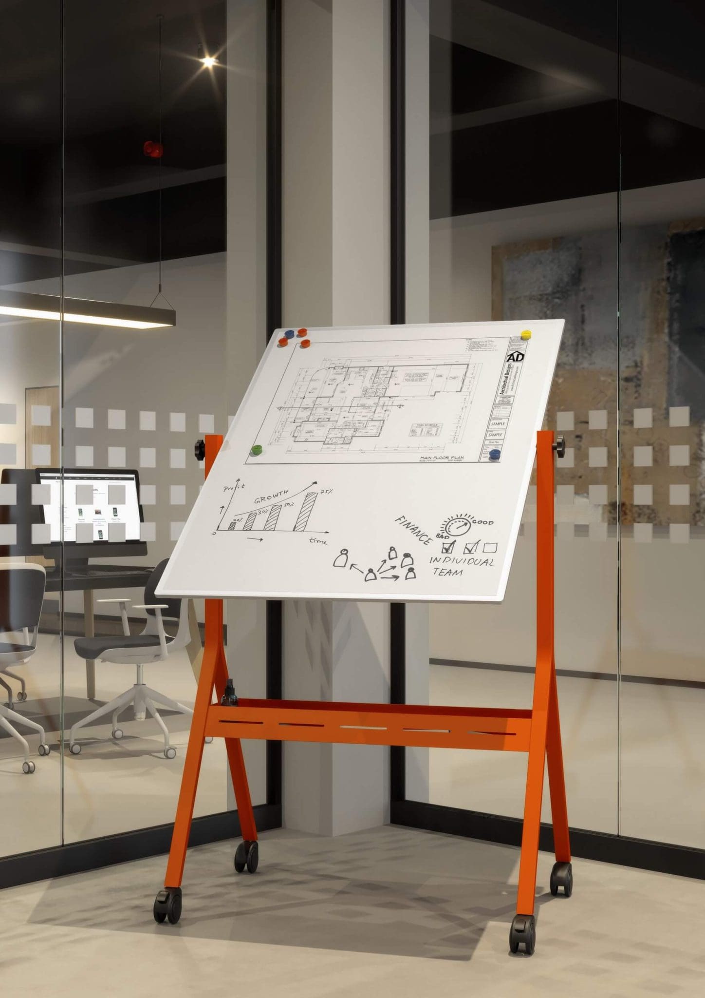 Mobile Whiteboard Unit - Silvermans Office Furniture