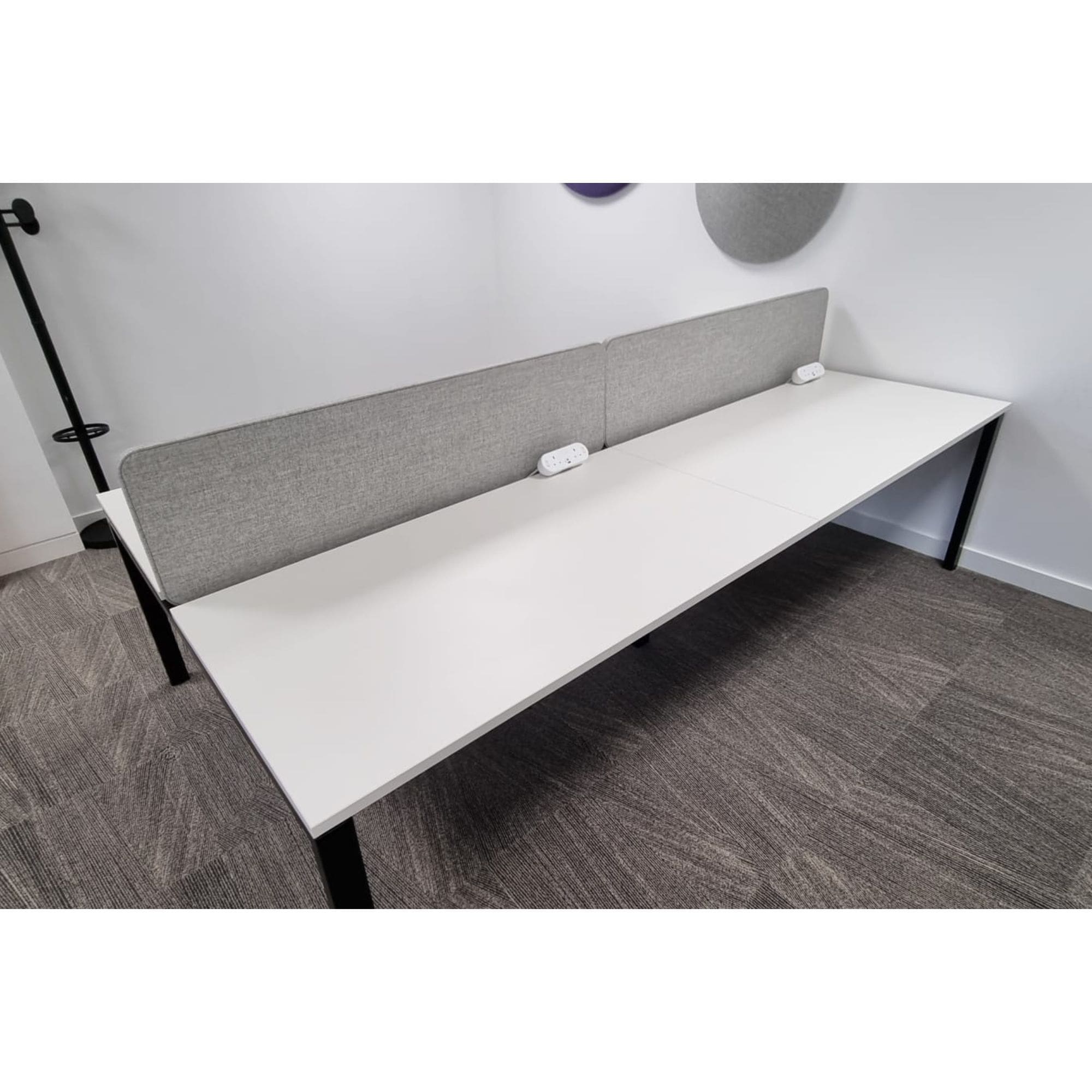 4 Person Bench Desk & Screens - Silvermans Office Furniture