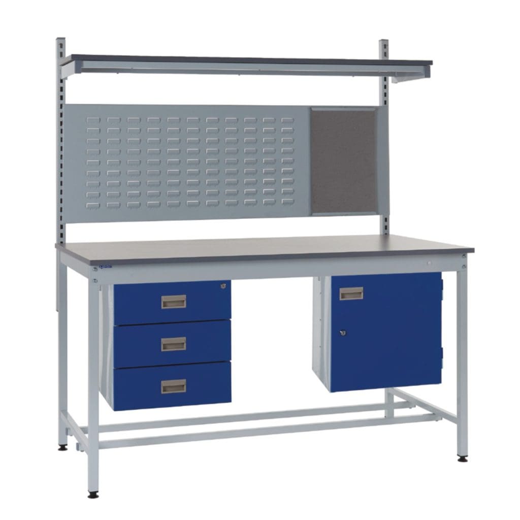 SQUARE TUBE WORKBENCHES - Laminate Worktop - Silvermans Office Furniture