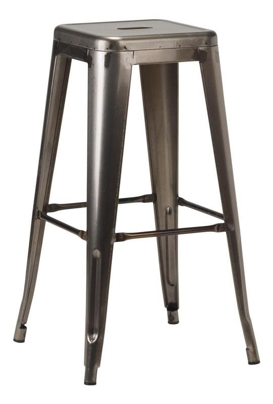 French Bistro High Stool - Gun Metal - Silvermans Office Furniture